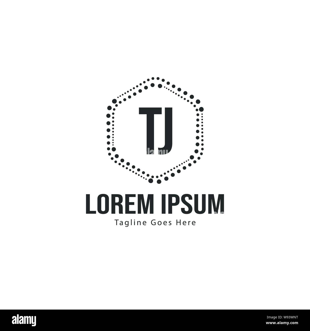 Initial TJ logo template with modern frame. Minimalist TJ letter logo ...