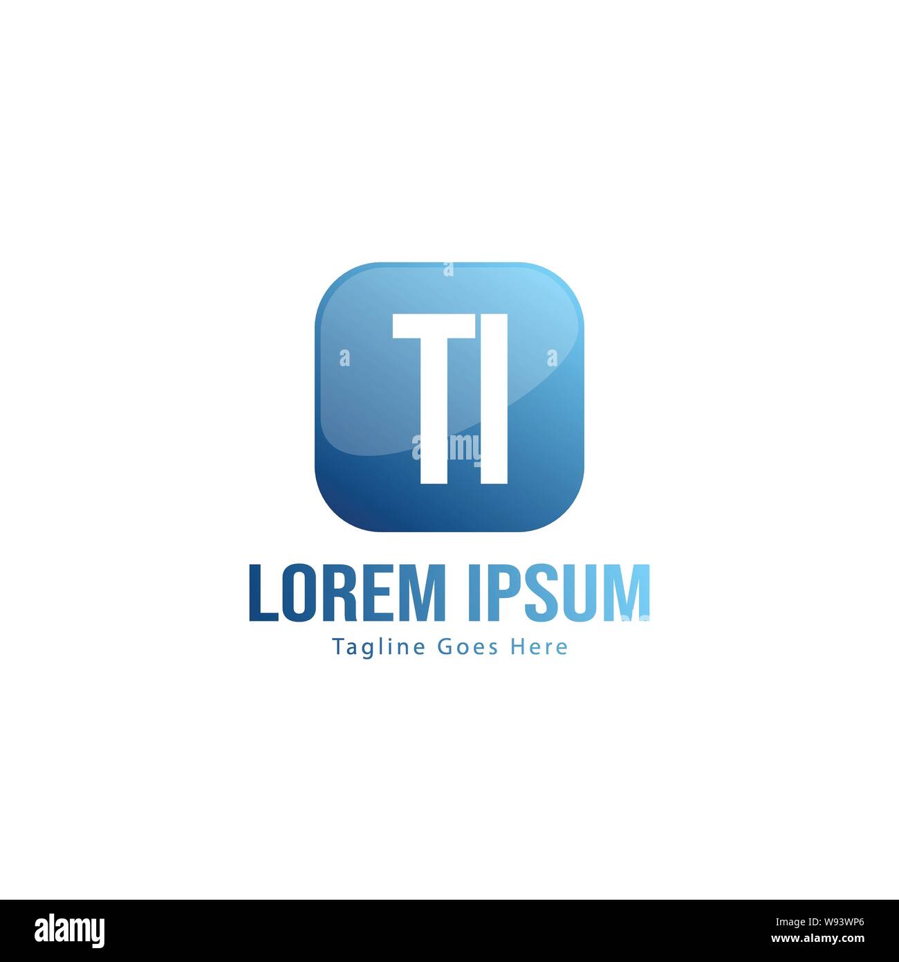 Initial TI logo template with modern frame. Minimalist TI letter logo ...