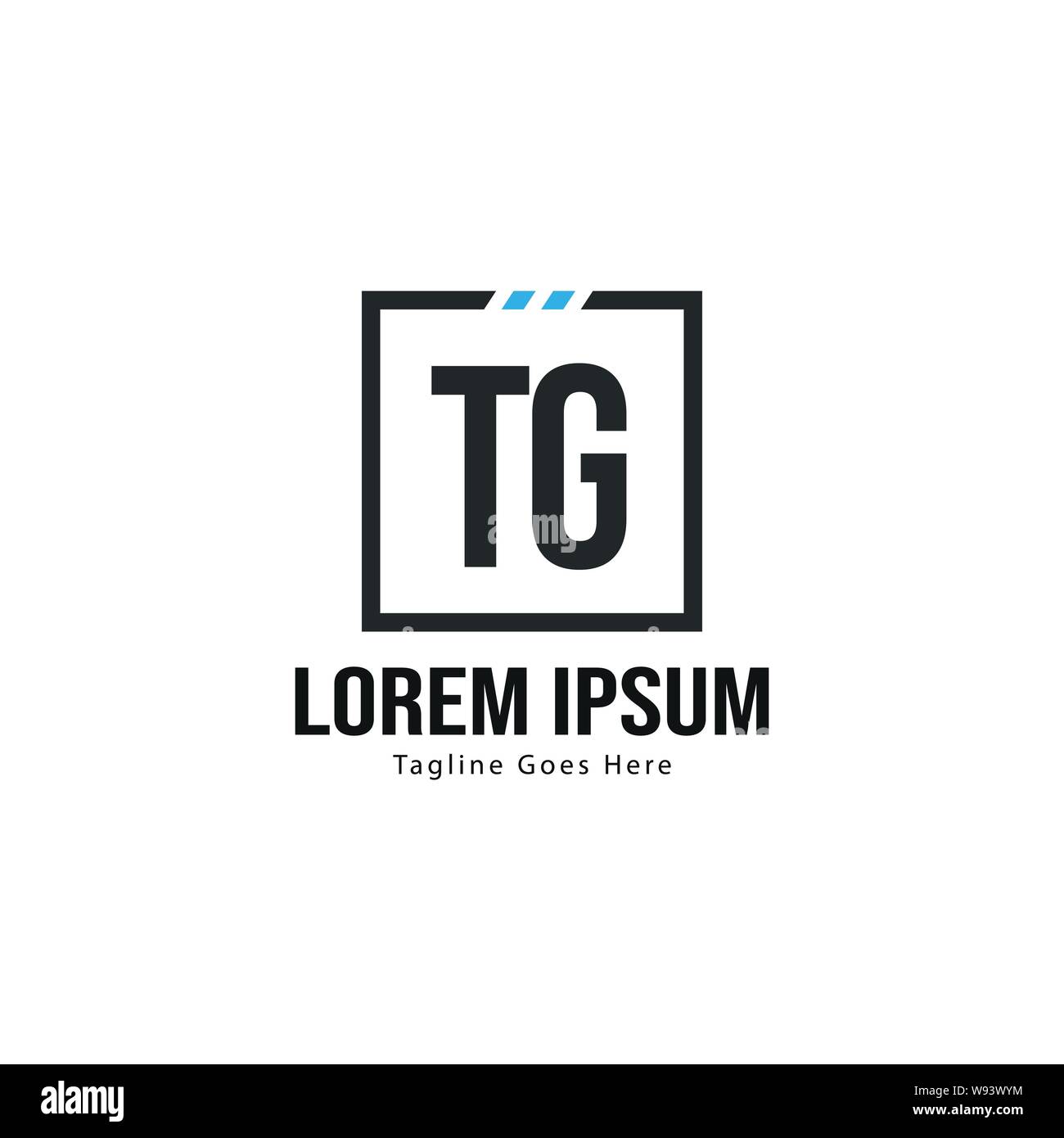 Initial TG logo template with modern frame. Minimalist TG letter logo ...