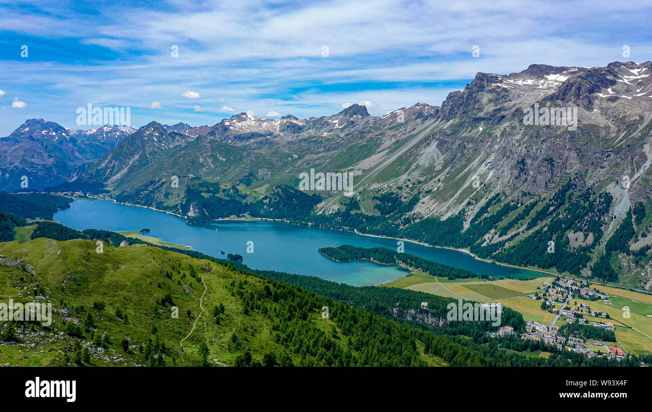 The beautiful mountains of Engadin Switzerland - aerial photography ...