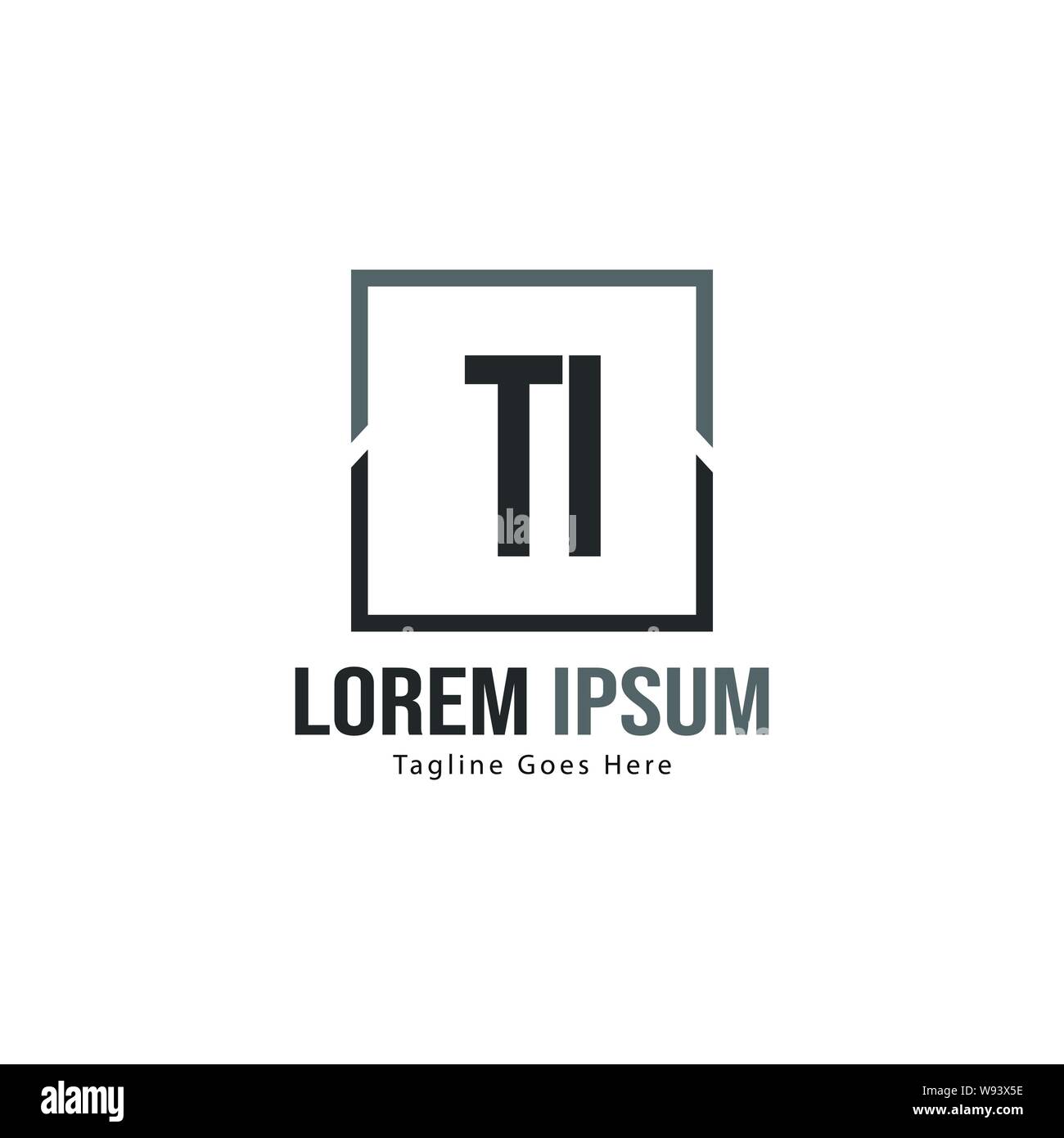 Initial TI logo template with modern frame. Minimalist TI letter logo ...