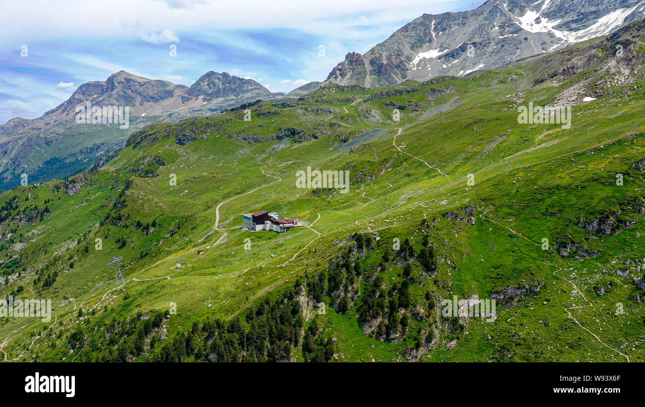 The beautiful mountains of Engadin Switzerland - aerial photography ...
