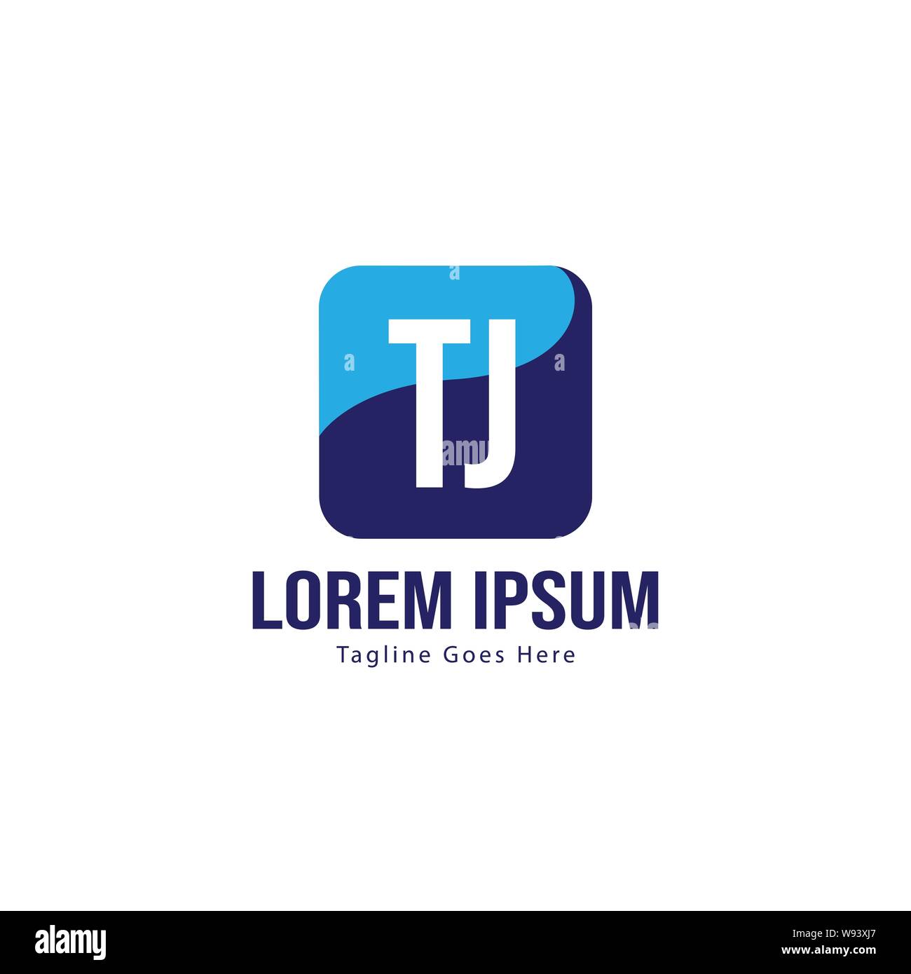 Initial TJ logo template with modern frame. Minimalist TJ letter logo ...
