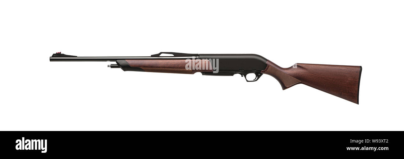 modern semi-automatic hunting rifle isolated on white background Stock ...