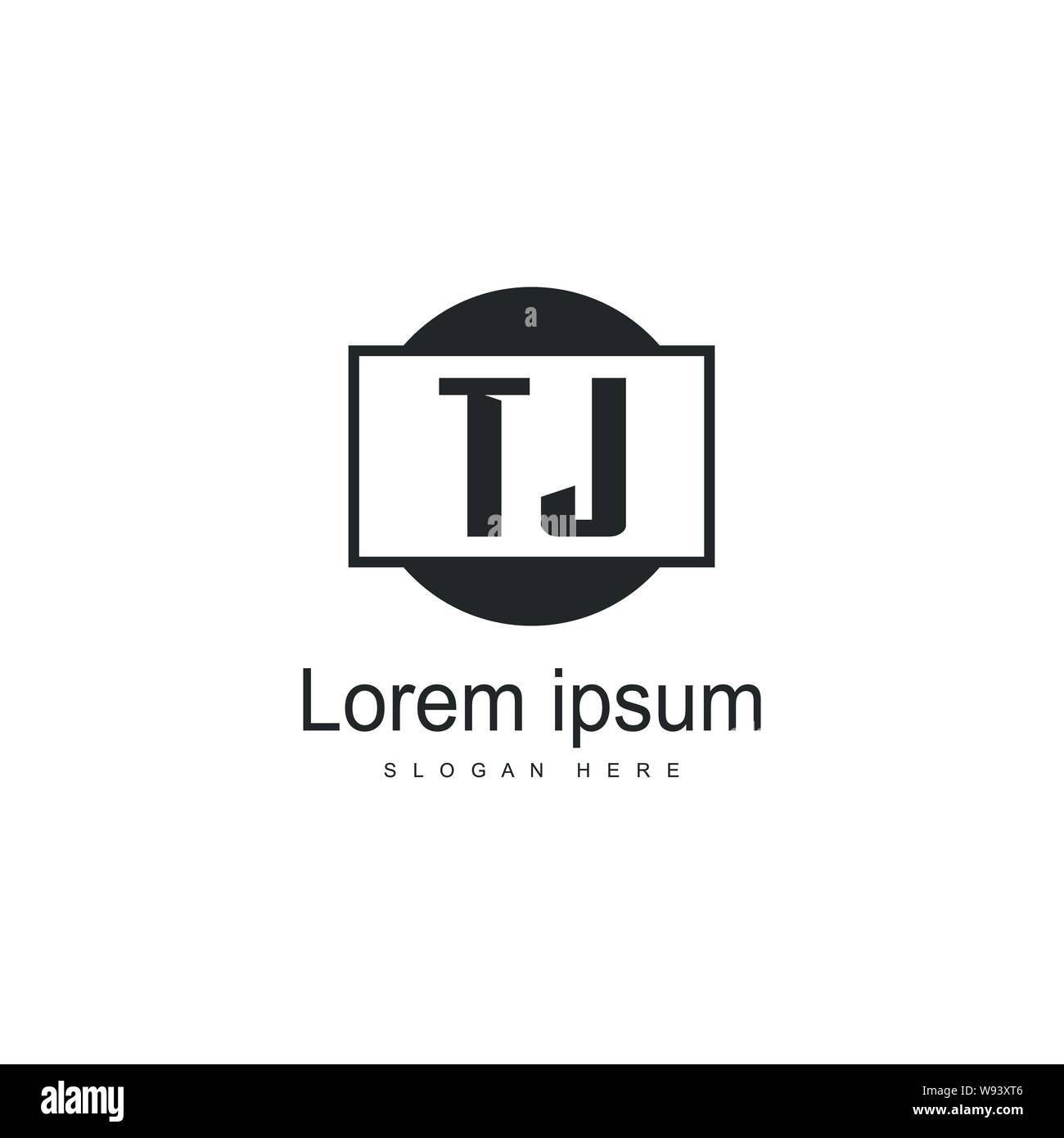 Initial TJ logo template with modern frame. Minimalist TJ letter logo ...