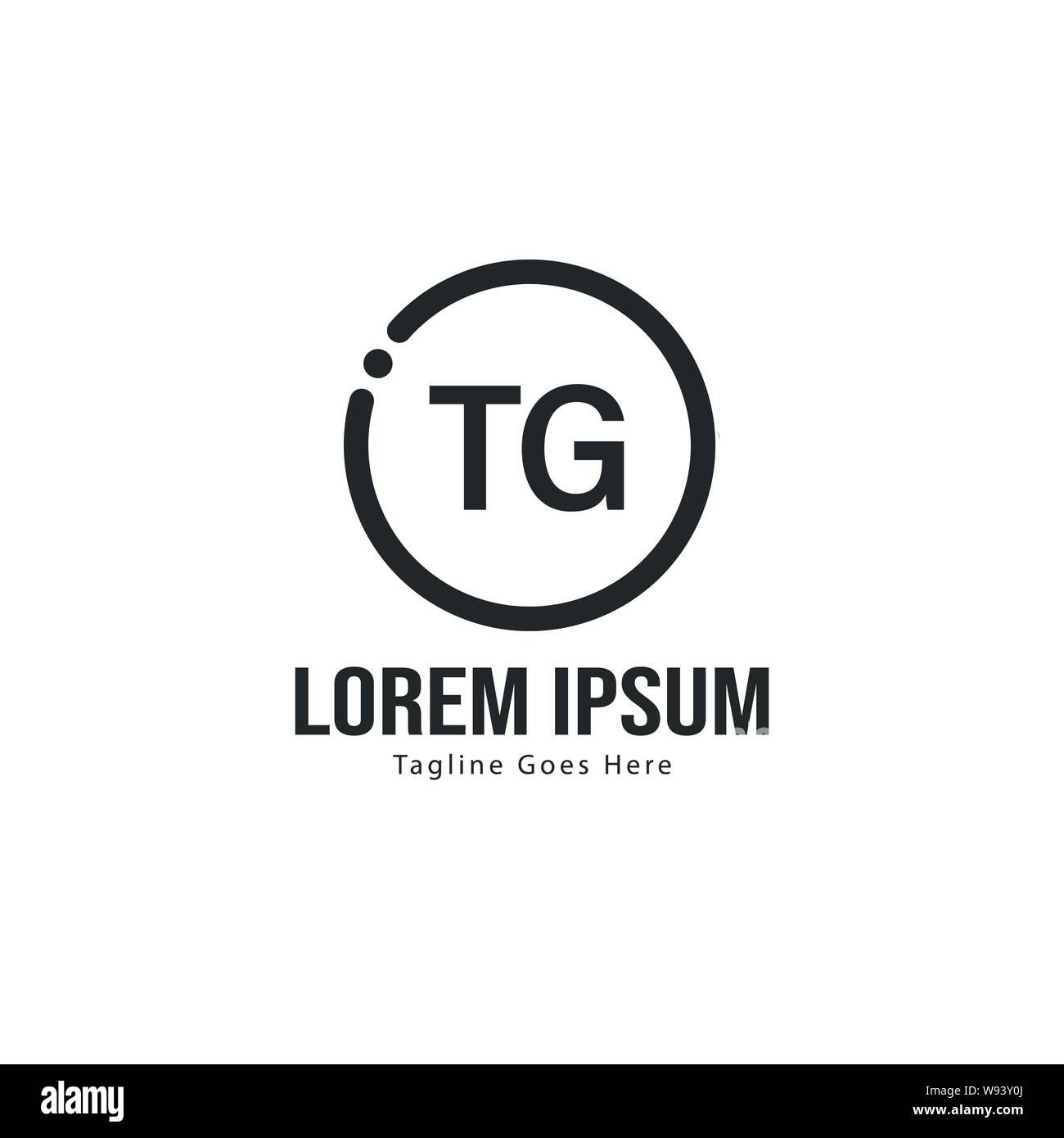 Initial TG logo template with modern frame. Minimalist TG letter logo ...