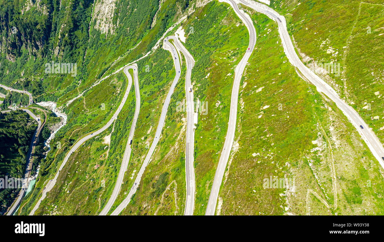 Spectacular Grimsel Pass from above - the landscapes of Switzerland ...