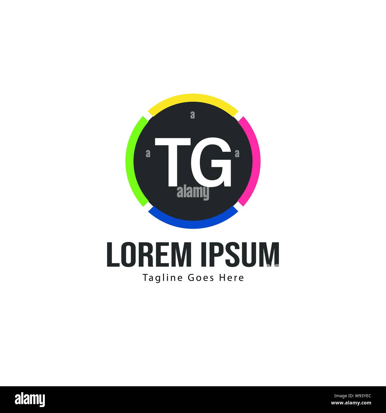 Initial TG logo template with modern frame. Minimalist TG letter logo ...