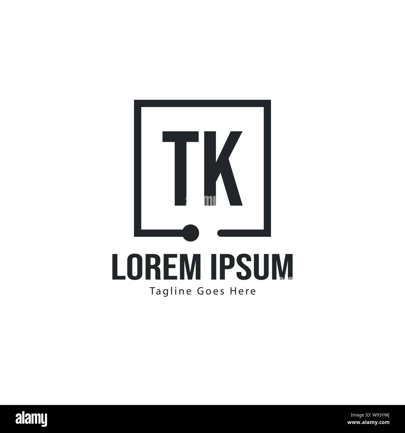Initial TK logo template with modern frame. Minimalist TK letter logo ...