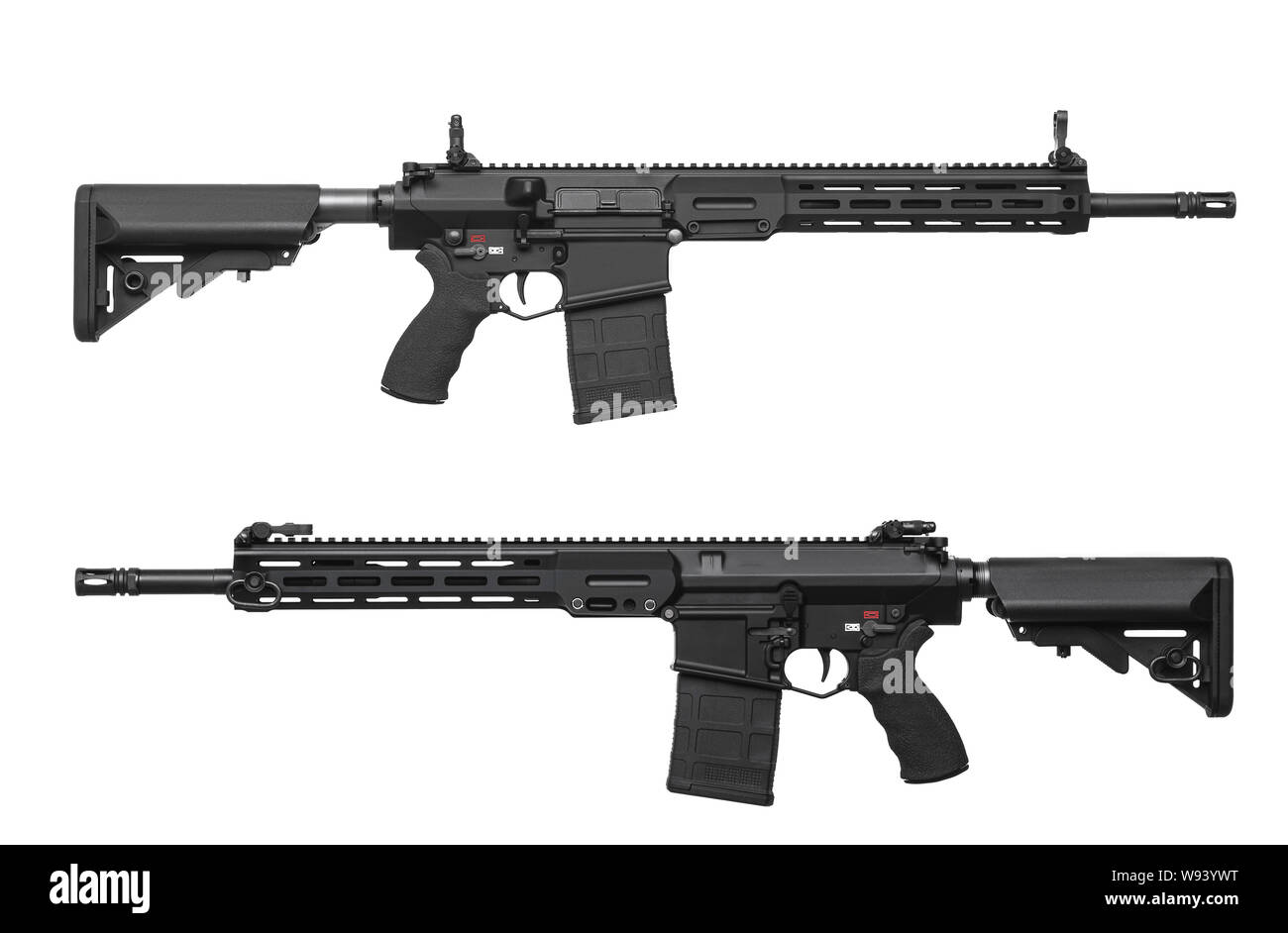 Modern automatic rifle isolated on white background Stock Photo - Alamy