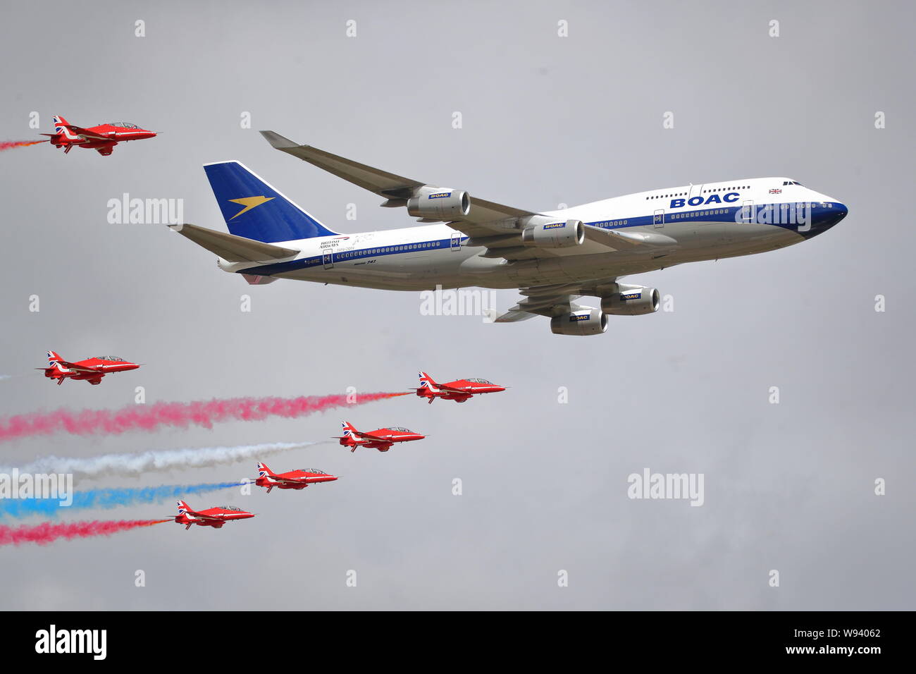 British Airways Boeing 747 in BOAC livery flying in formation with the ...