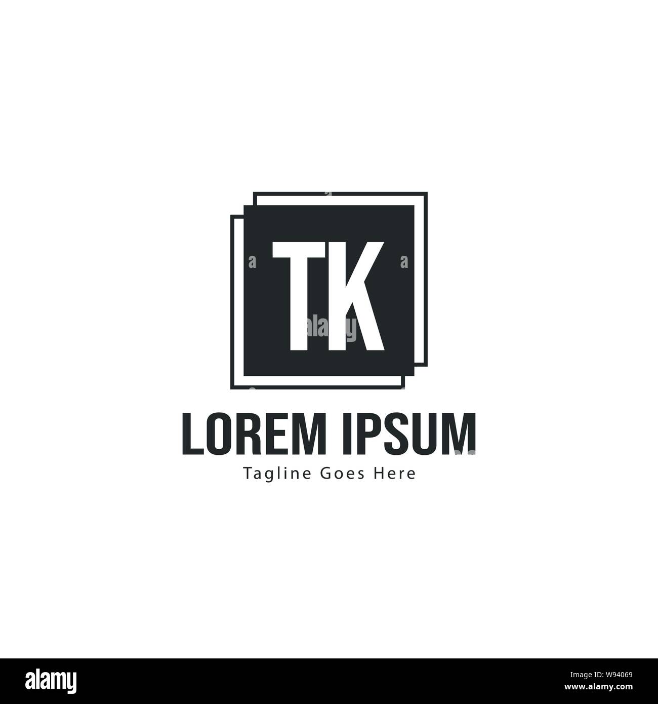 Initial TK logo template with modern frame. Minimalist TK letter logo ...