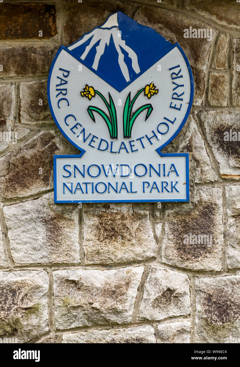 Snowdonia national park, sign, placard Stock Photo - Alamy