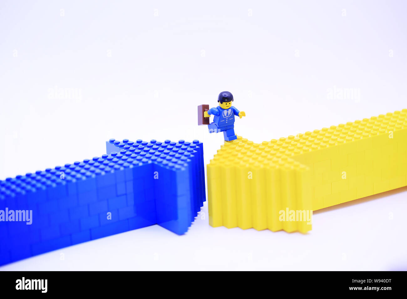 Hong Kong - August 13 2019: the Lego mini characters is walking on the ...