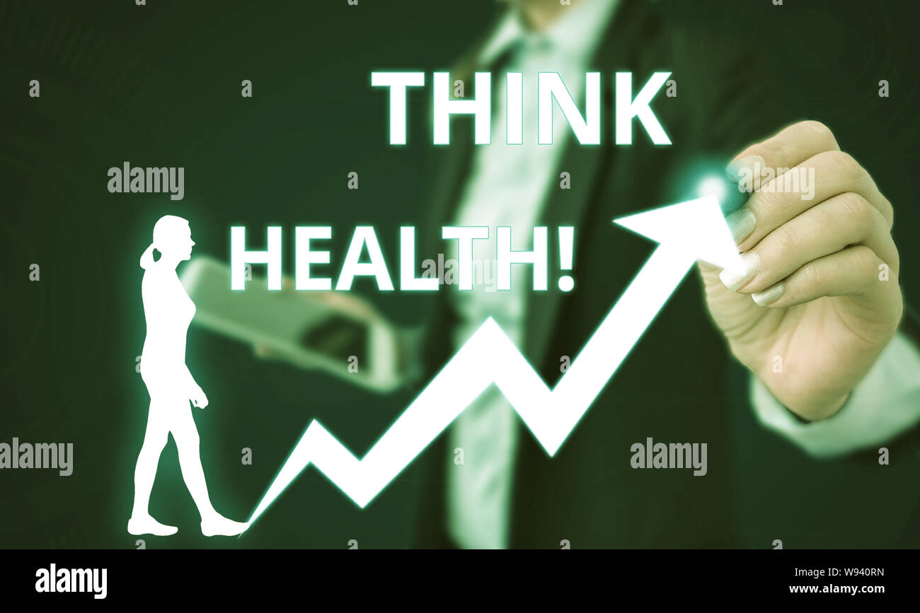 Conceptual hand writing showing Think Health. Concept meaning state of ...