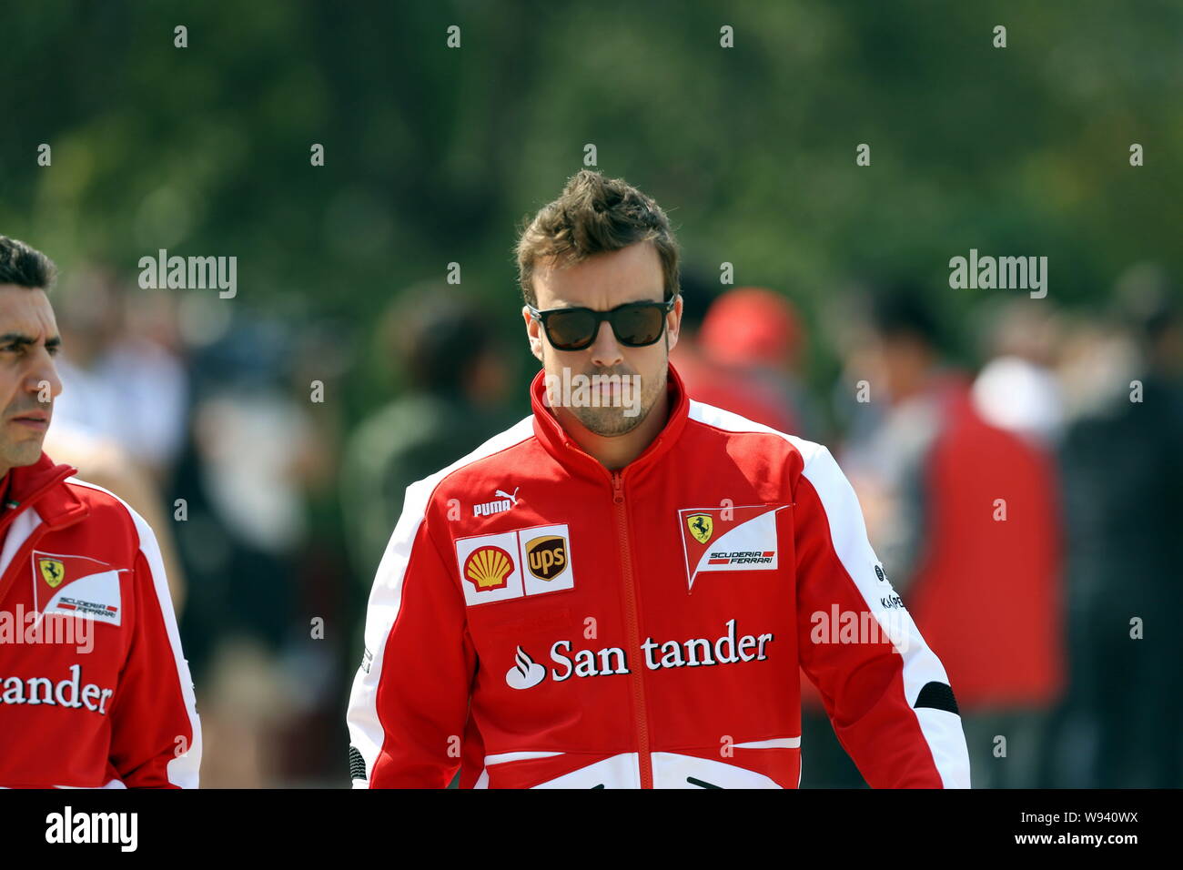 Spanish F1 driver Fernando Alonso of the Ferrari team is pictured ...