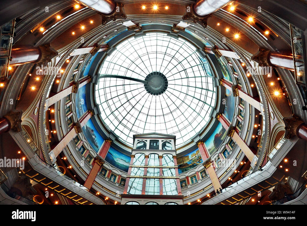 Interior view of the dome of the Global Harbor shopping center in ...