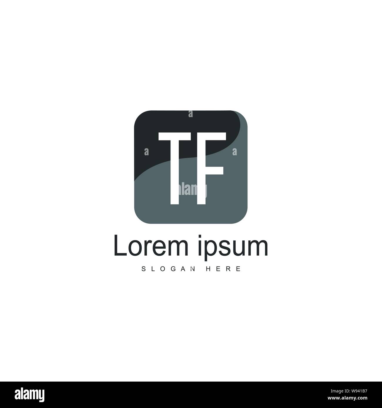 Initial TF logo template with modern frame. Minimalist TF letter logo ...