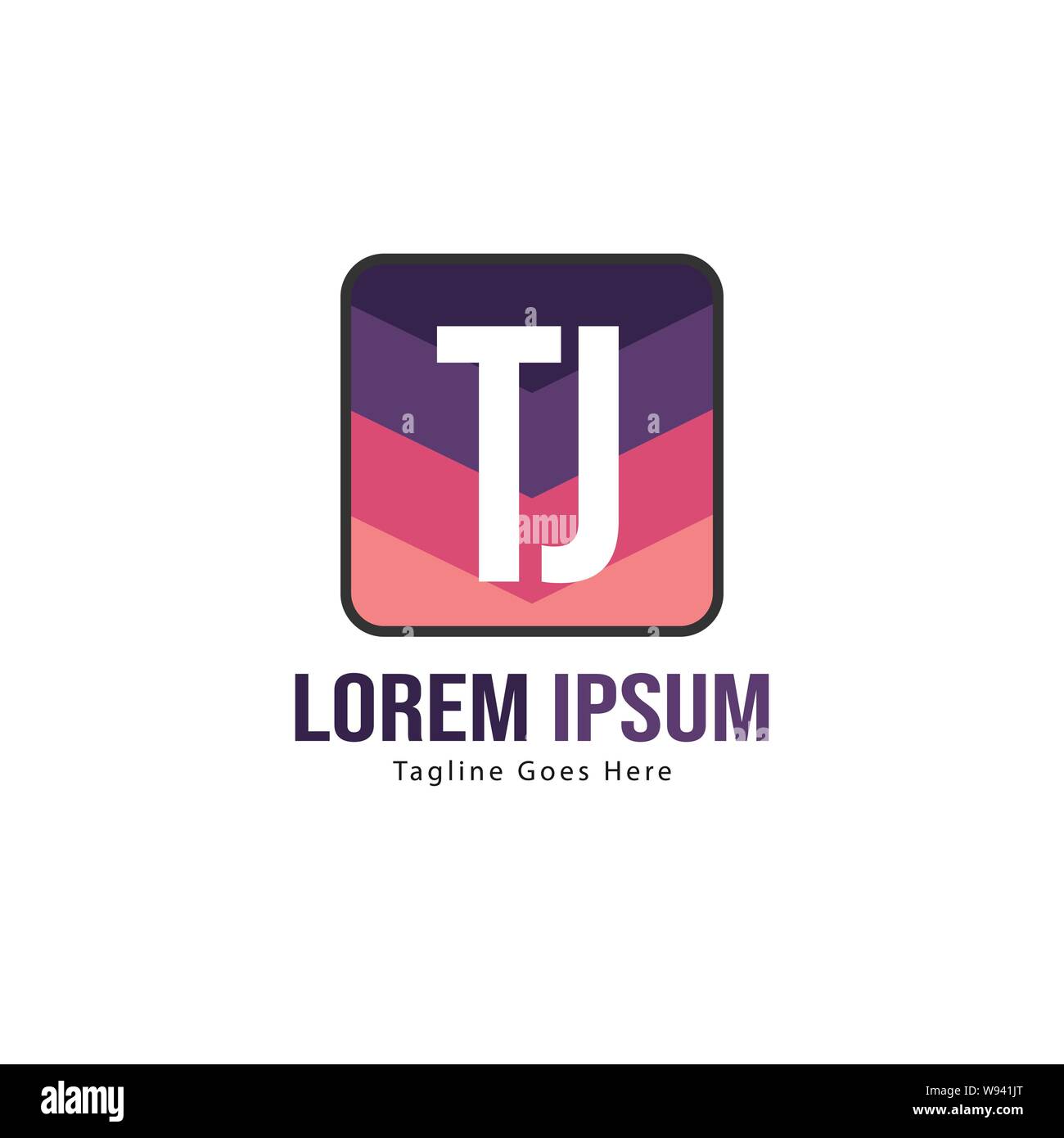 Initial TJ logo template with modern frame. Minimalist TJ letter logo ...