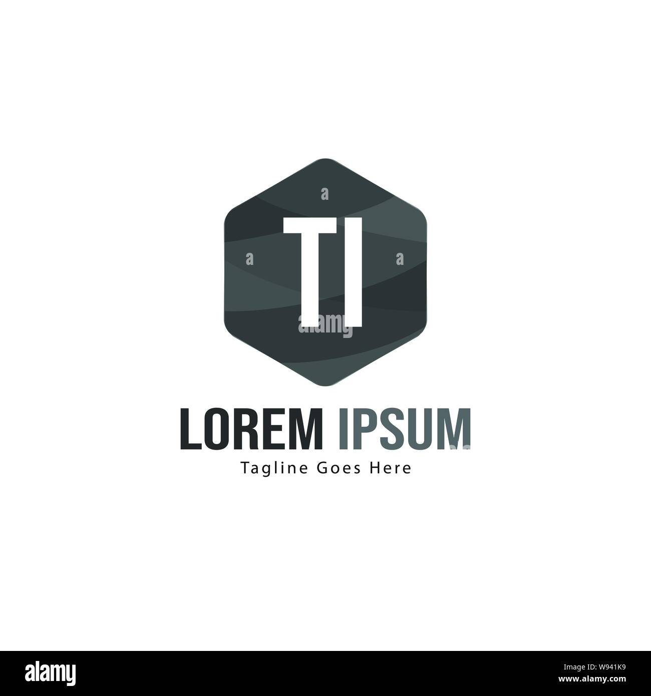 Initial TI logo template with modern frame. Minimalist TI letter logo ...