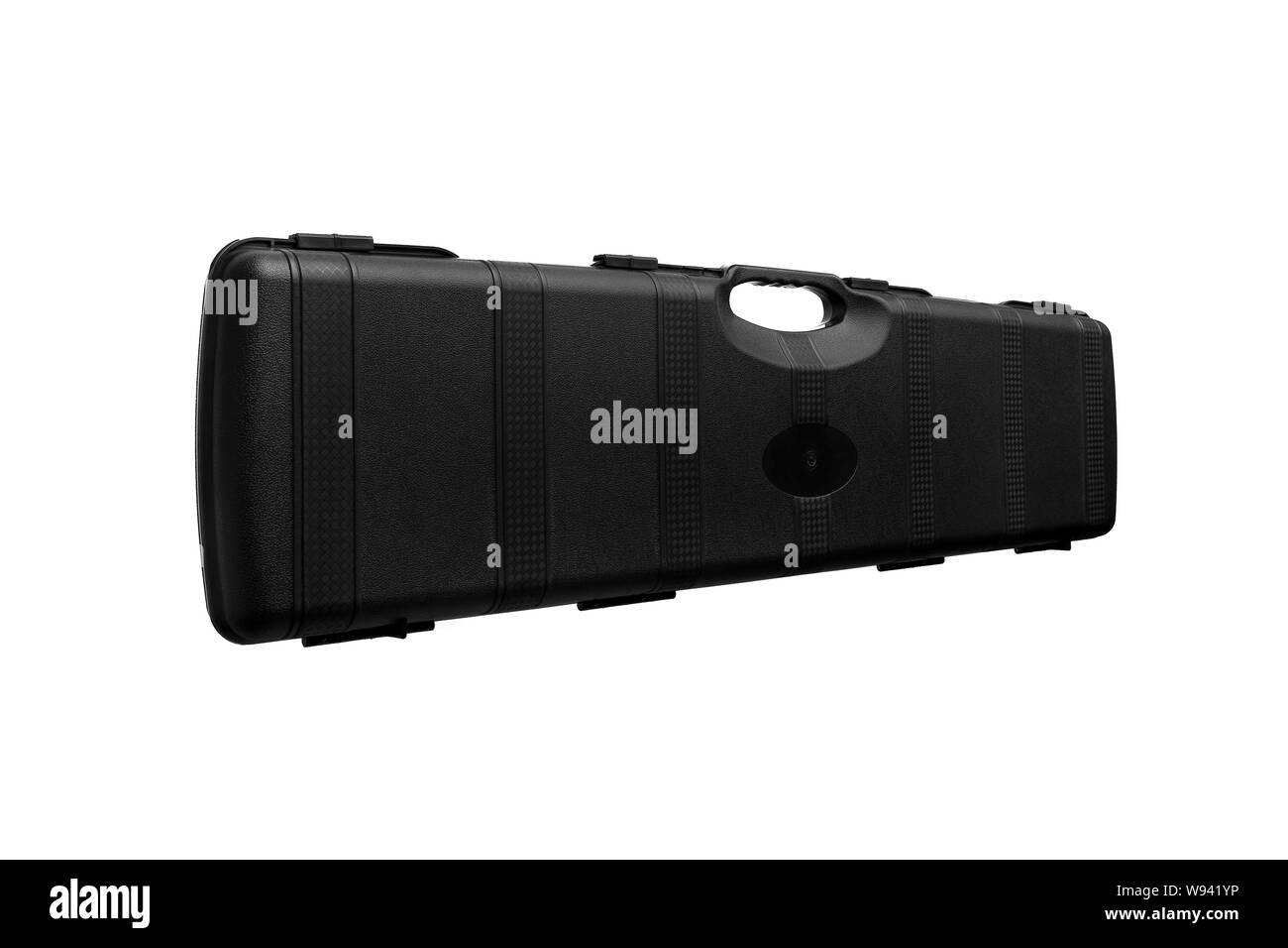 black plastic case for gun isolated on white background Stock Photo - Alamy