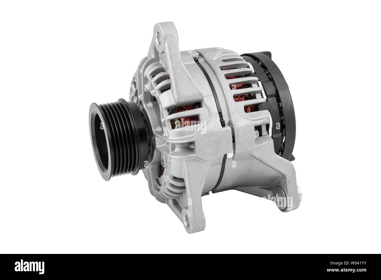Automotive alternator. Car alternator isolated on white Stock Photo - Alamy