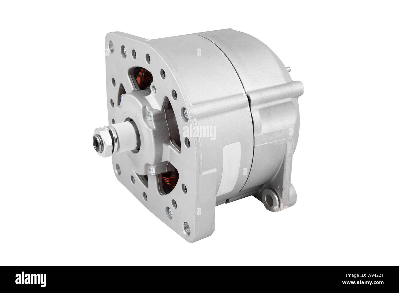 New modern car alternator isolated on white background Stock Photo - Alamy