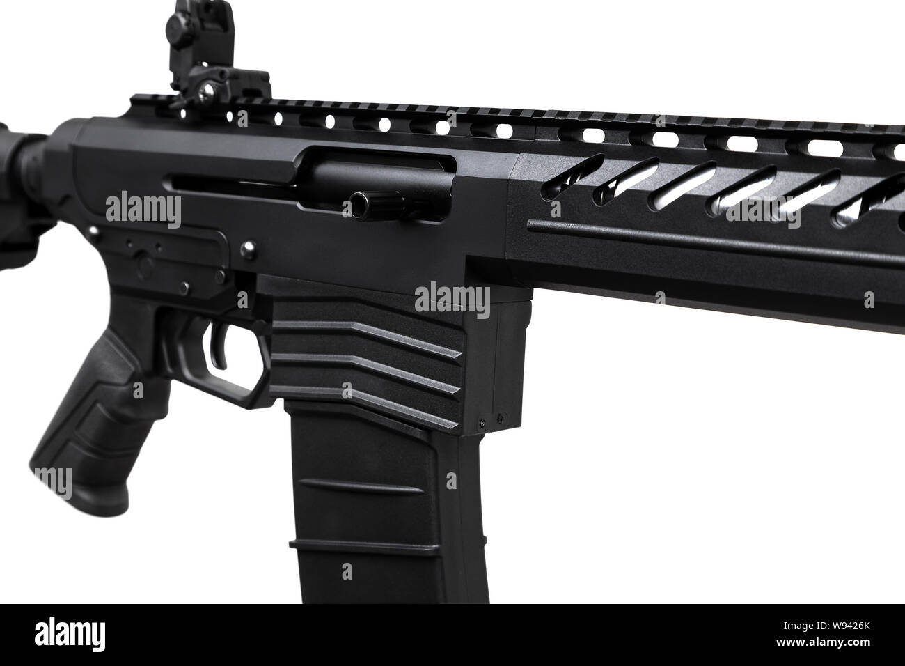 Modern semi-automatic tactical shotgun isolate on white background ...