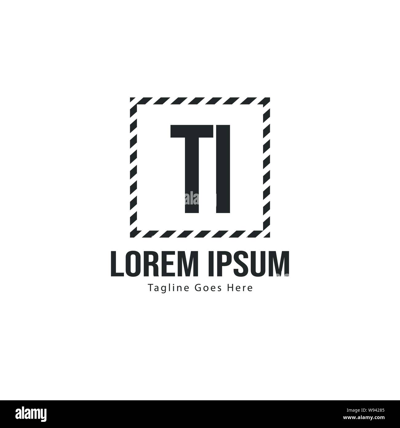Initial TI logo template with modern frame. Minimalist TI letter logo ...