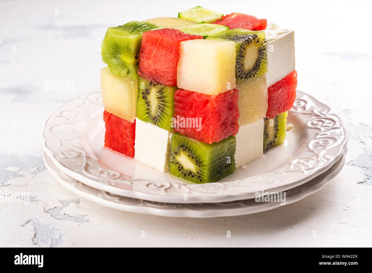 Rubik's cube fruit salad Stock Photo - Alamy
