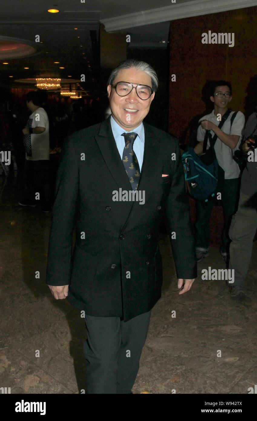 Hong Kong tycoon Timothy Fok Tsun-Ting walks at the back stage of the ...