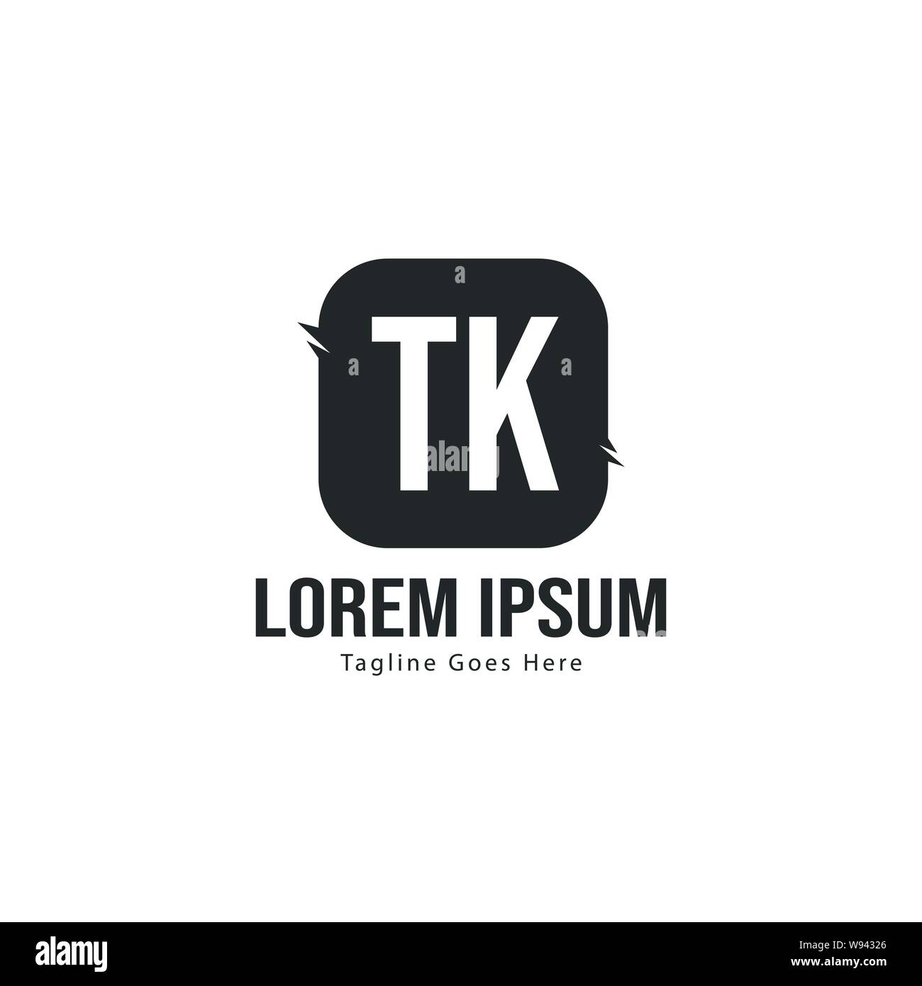 Initial TK logo template with modern frame. Minimalist TK letter logo ...
