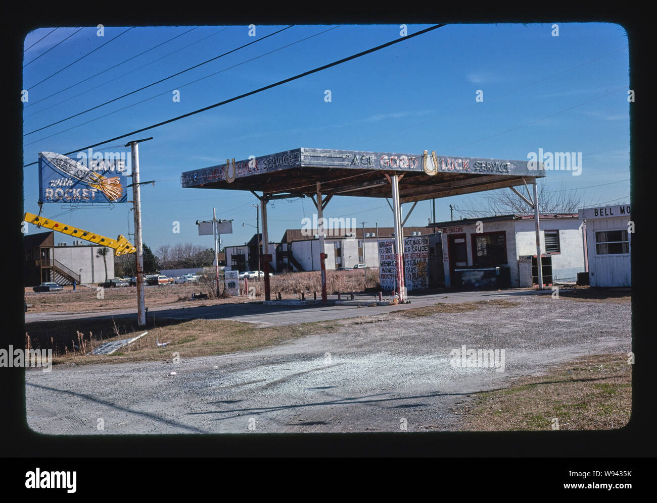 Ace Good Luck Service Station, Texas City, Texas Stock Photo - Alamy
