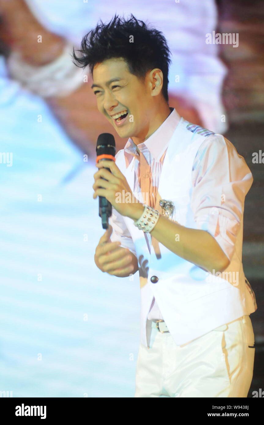 Taiwanese singer and actor Jimmy Lin laughs during his 39th birthday ...