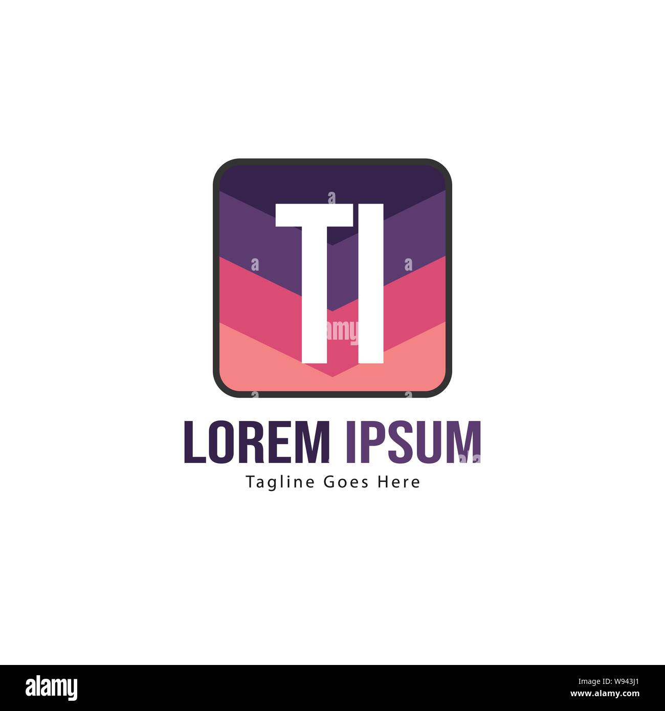 Initial TI logo template with modern frame. Minimalist TI letter logo ...