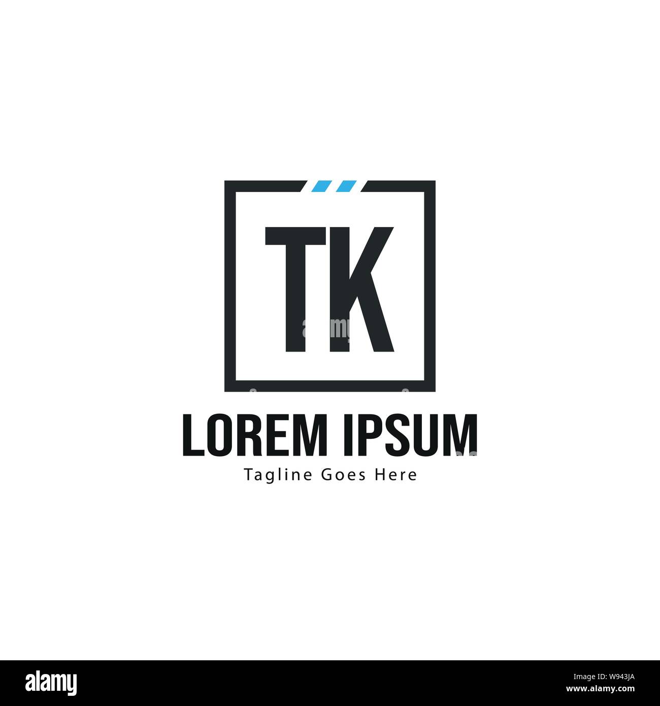 Initial TK logo template with modern frame. Minimalist TK letter logo ...