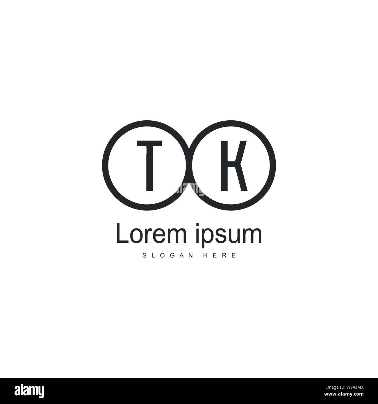 Initial TK logo template with modern frame. Minimalist TK letter logo ...