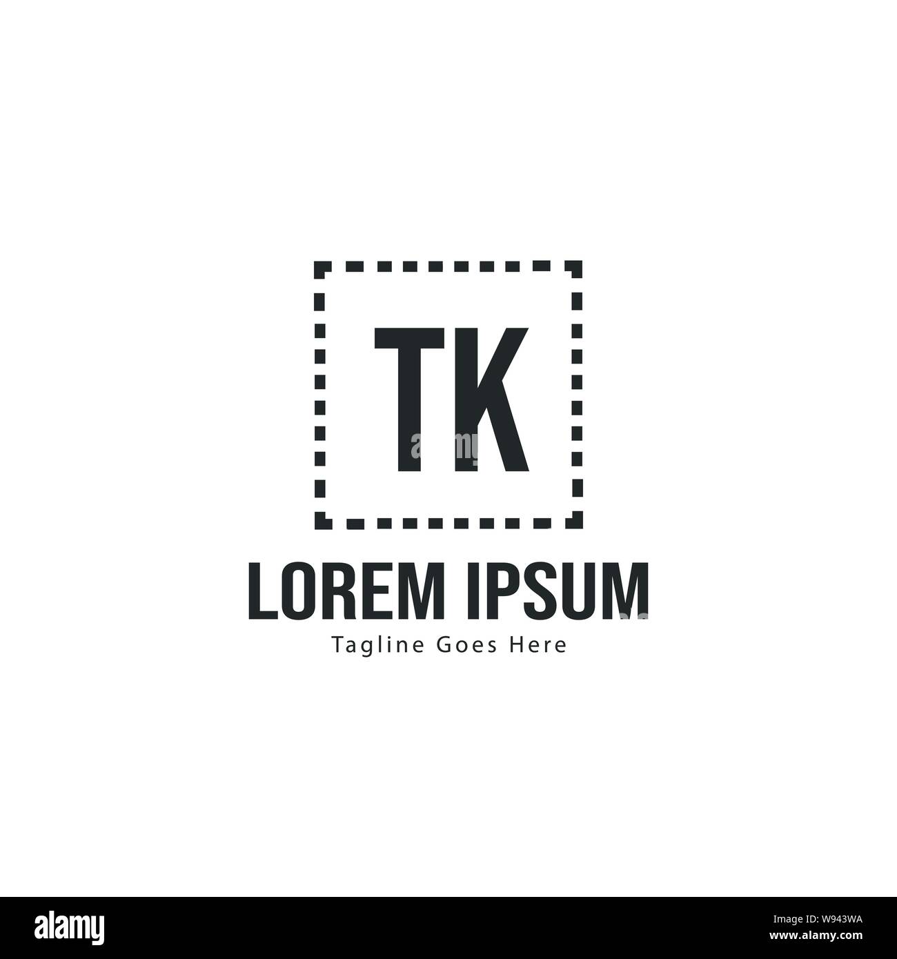 Initial TK logo template with modern frame. Minimalist TK letter logo ...