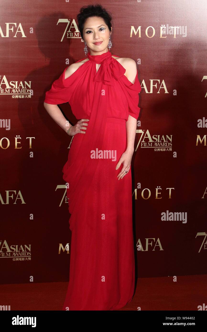 Hong Kong actress Miriam Yeung poses on the red carpet as she arrives ...