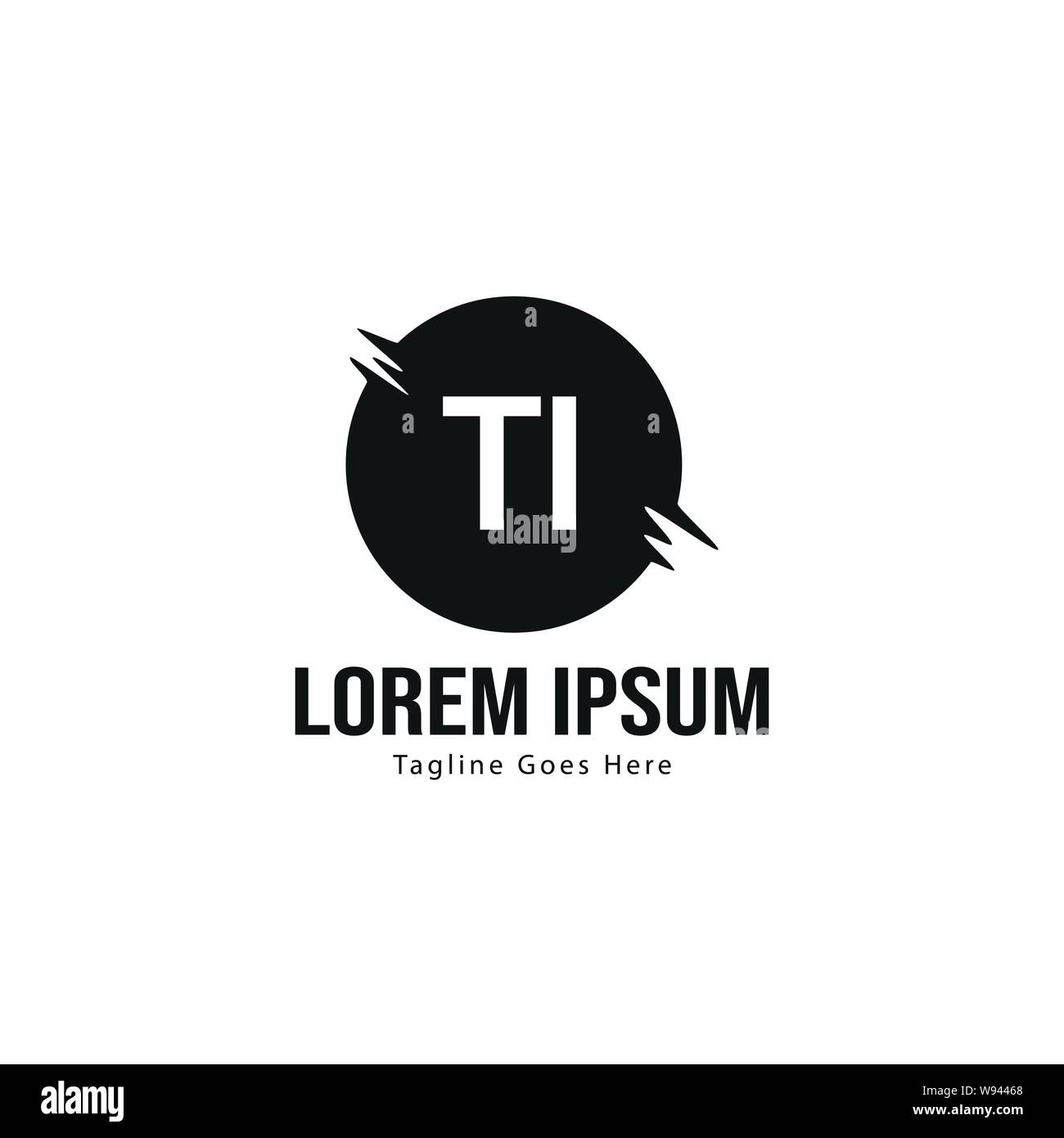 Initial TI logo template with modern frame. Minimalist TI letter logo ...