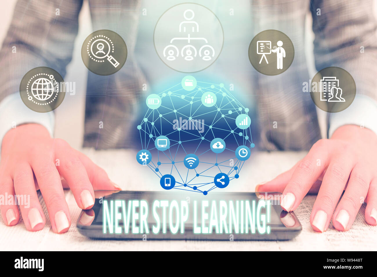 Conceptual hand writing showing Never Stop Learning. Concept meaning ...