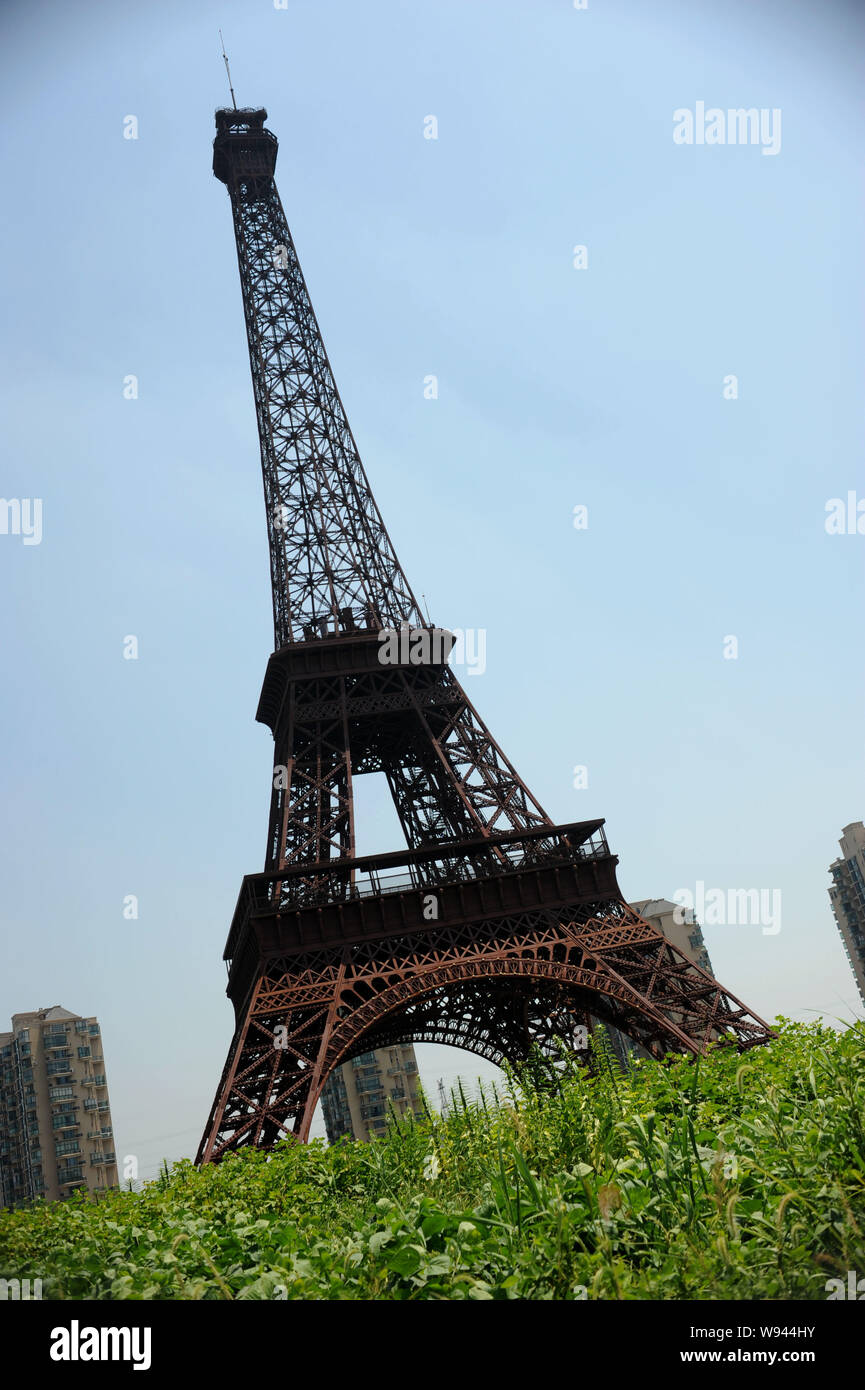 The half-sized copy of the Eiffel Tower is pictured at Tianducheng, a ...