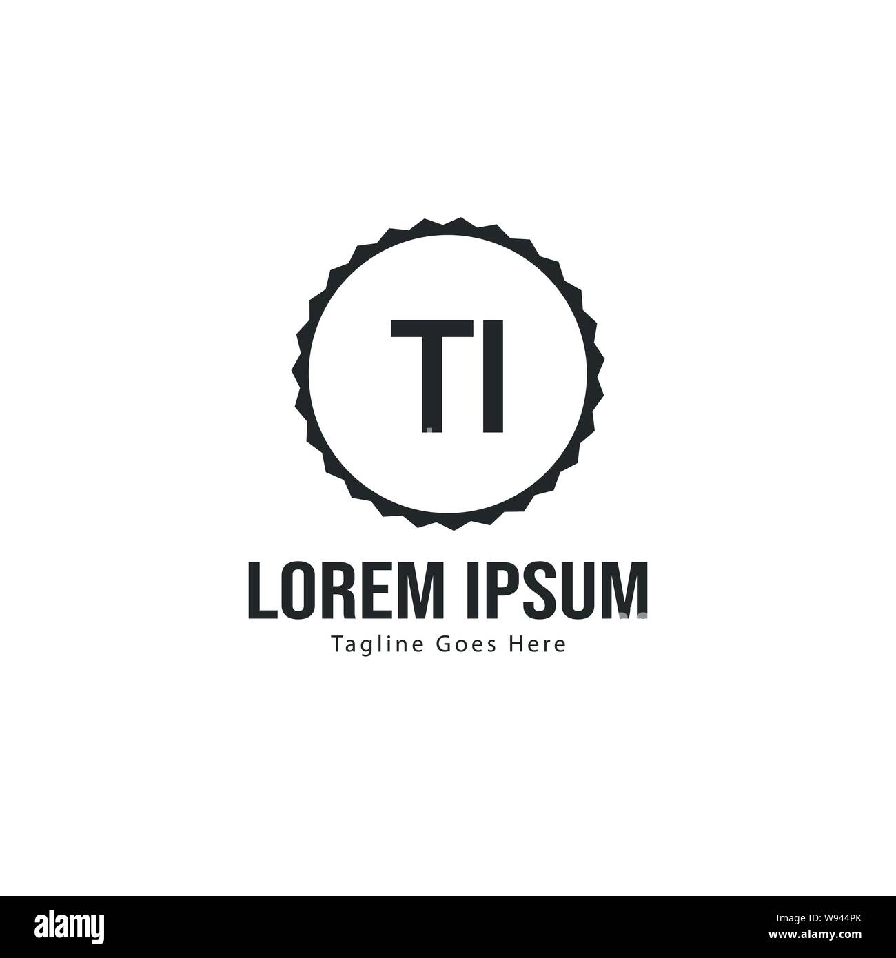 Initial TI logo template with modern frame. Minimalist TI letter logo ...