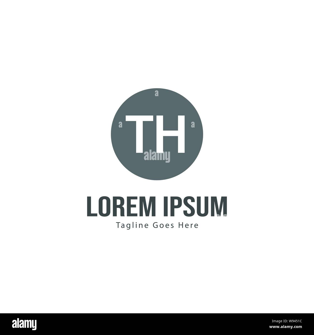 Initial TH logo template with modern frame. Minimalist TH letter logo ...