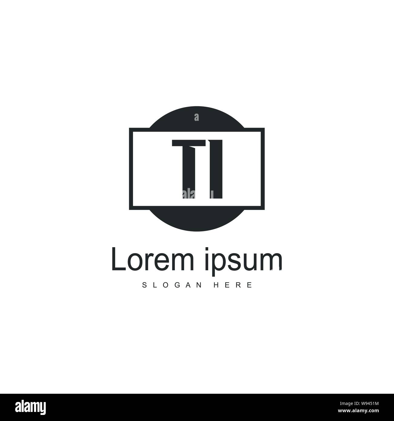 Initial TI logo template with modern frame. Minimalist TI letter logo vector illustration design ...