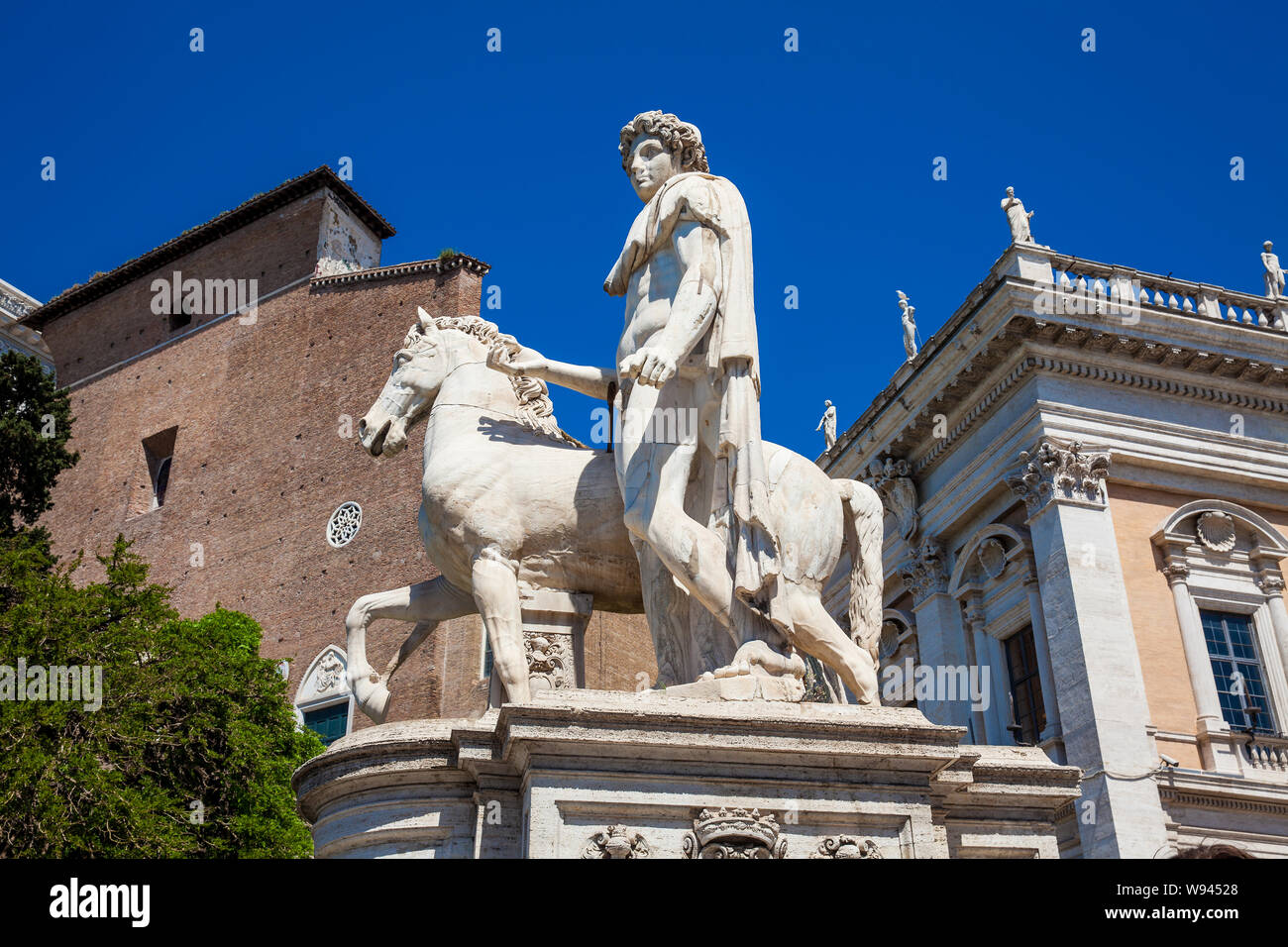 ROME, ITALY - APRIL, 2018: Statues of the Dioscuri at the Campidoglio ...