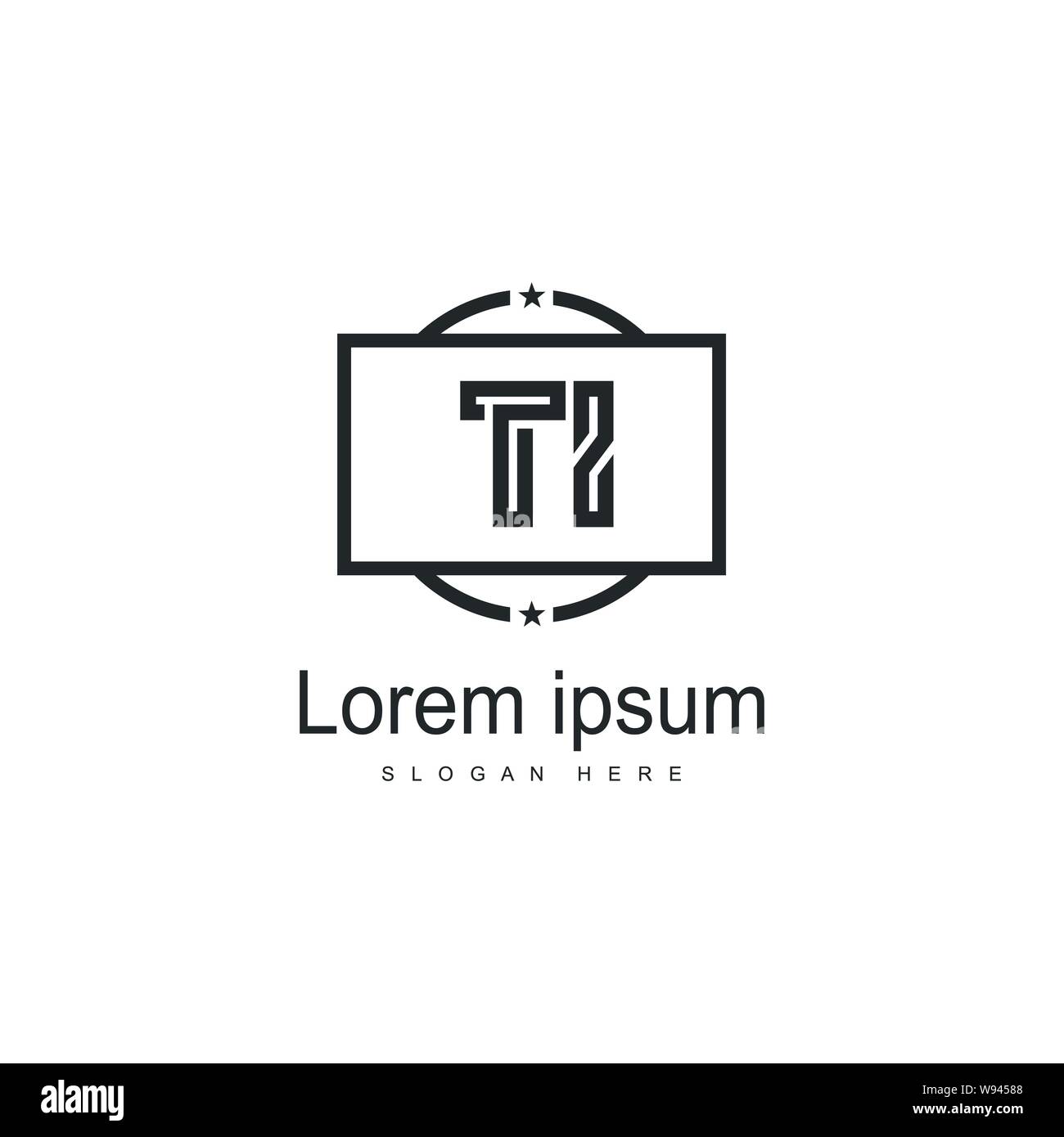 Initial TI logo template with modern frame. Minimalist TI letter logo ...