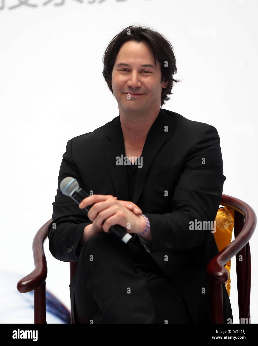 Canadian actor Keanu Reeves smiles at a press conference of the new ...