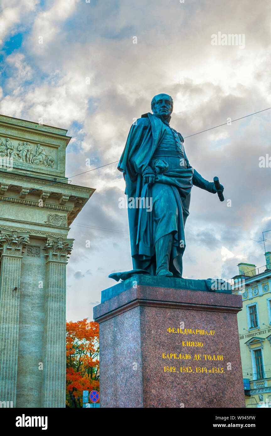 St Petersburg,Russia- October 3,2016.Monument to Field Marshal Prince ...
