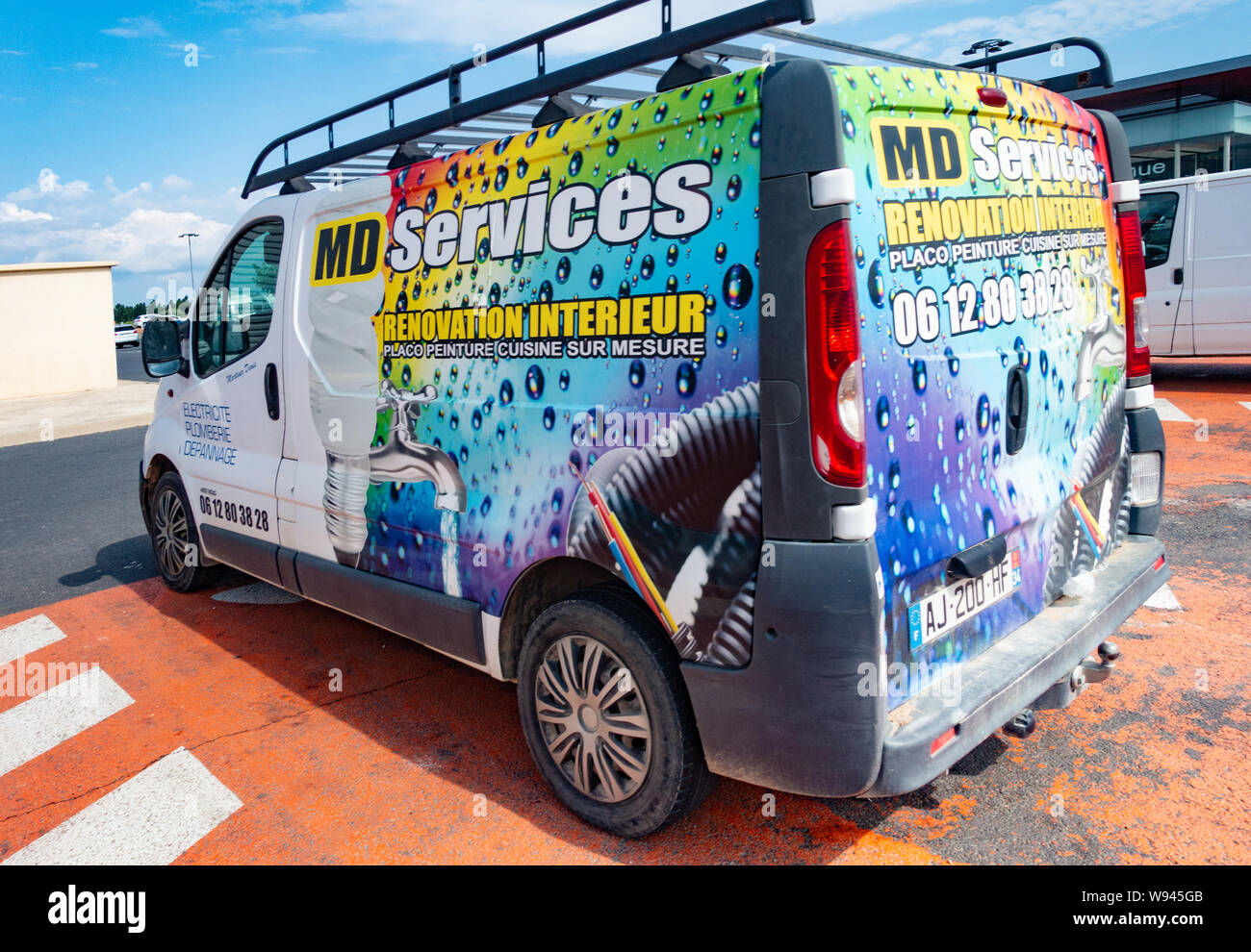 MD Service builder and renovations professionals van in France Stock ...
